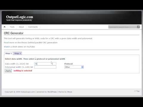 CRC Generator tool from OutputLogic.com