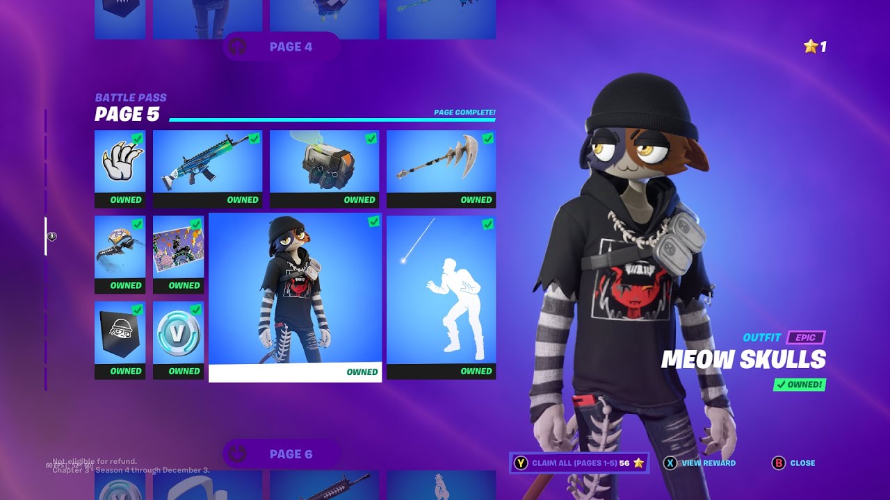 FORTNITE | CHAPTER 3 | SEASON 4 | UNLOCKING THE MEOW SKULLS SKIN *EMO/GOTH CAT SURVEY SKIN*