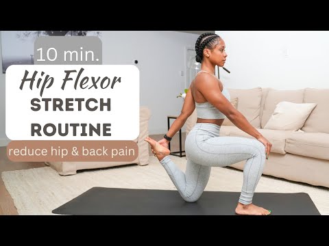 10 min. Hip Flexor Stretch Routine for Tight Hips + Back Pain| Beginner Friendly