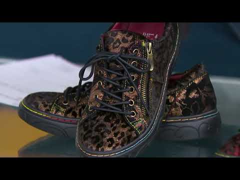 L'Artiste x Jane & Coco Lace-Up Sneakers - Danli-Cheetah on QVC