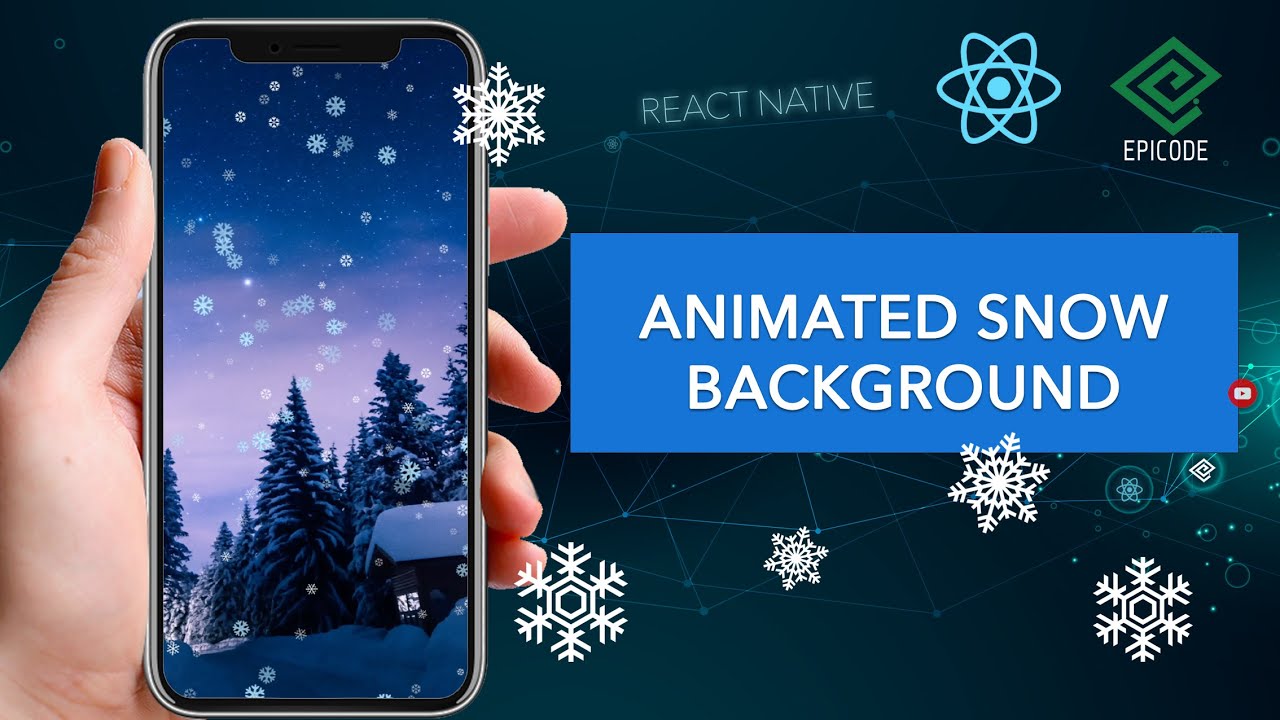 React Native animated snow background | winter application theme