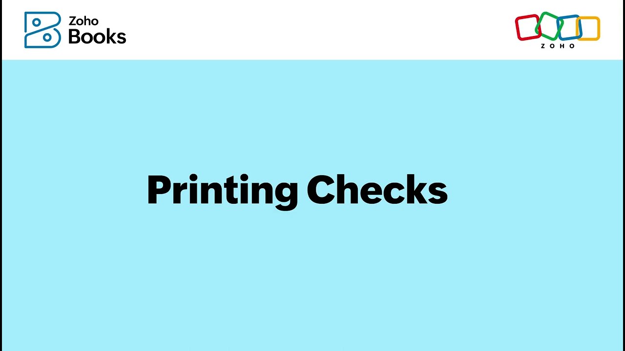 Printing Checks in Zoho Books