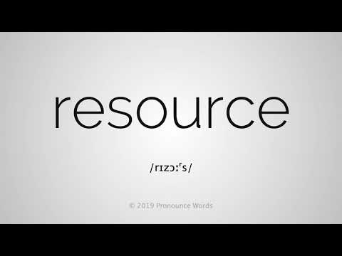 How To Pronounce Resource