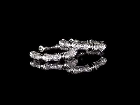 14K WHITE GOLD CLUSTER DIAMOND EARRINGS. Ref. 273 16543