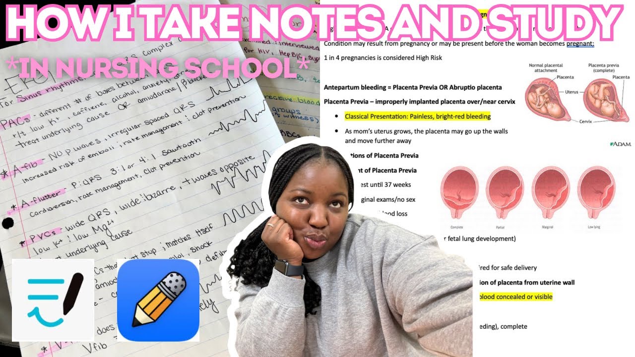 how to STUDY and take NOTES IN NURSING school🫀