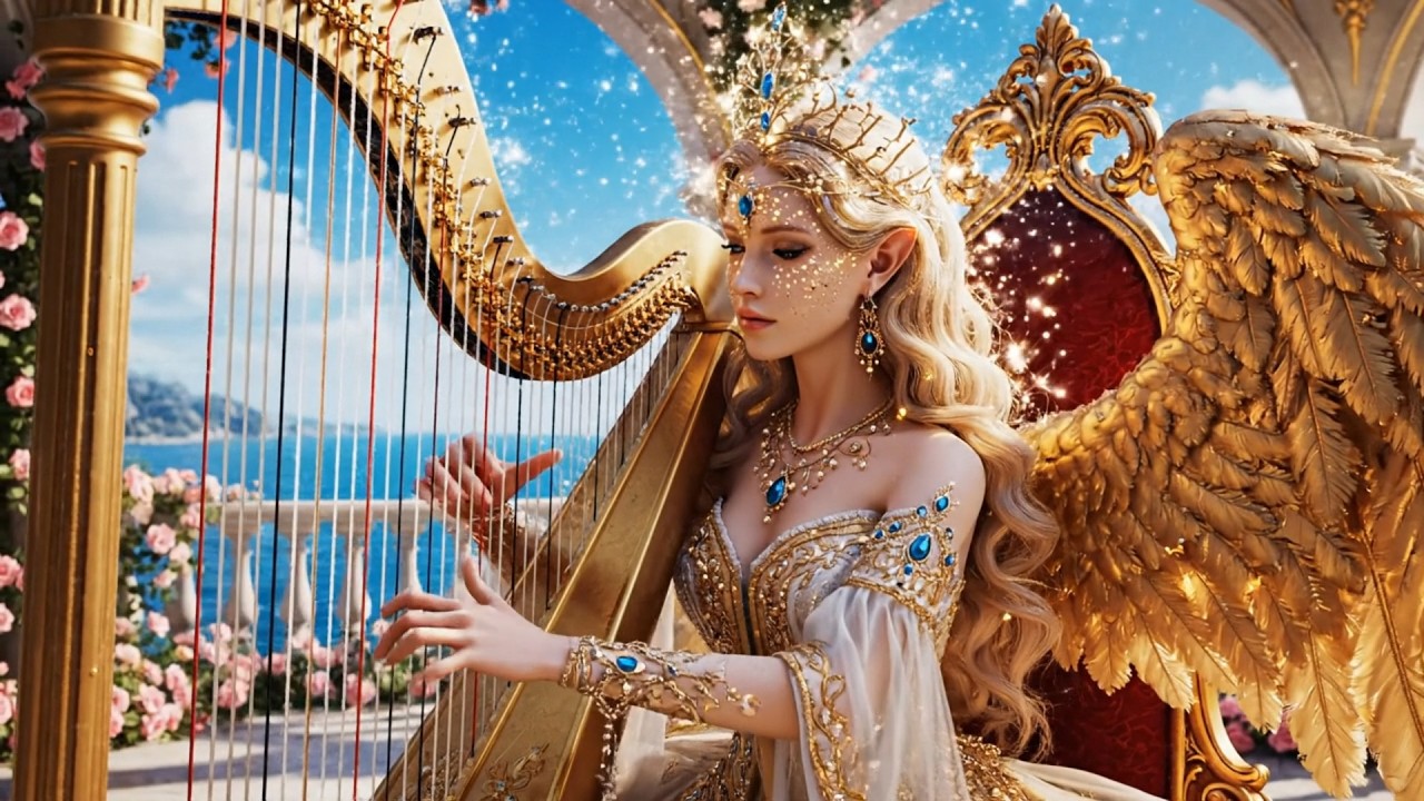 Heavenly Golden Kingdom (4K) | Angel Queen, Floating City in the Clouds & Celestial Fantasy Ambience