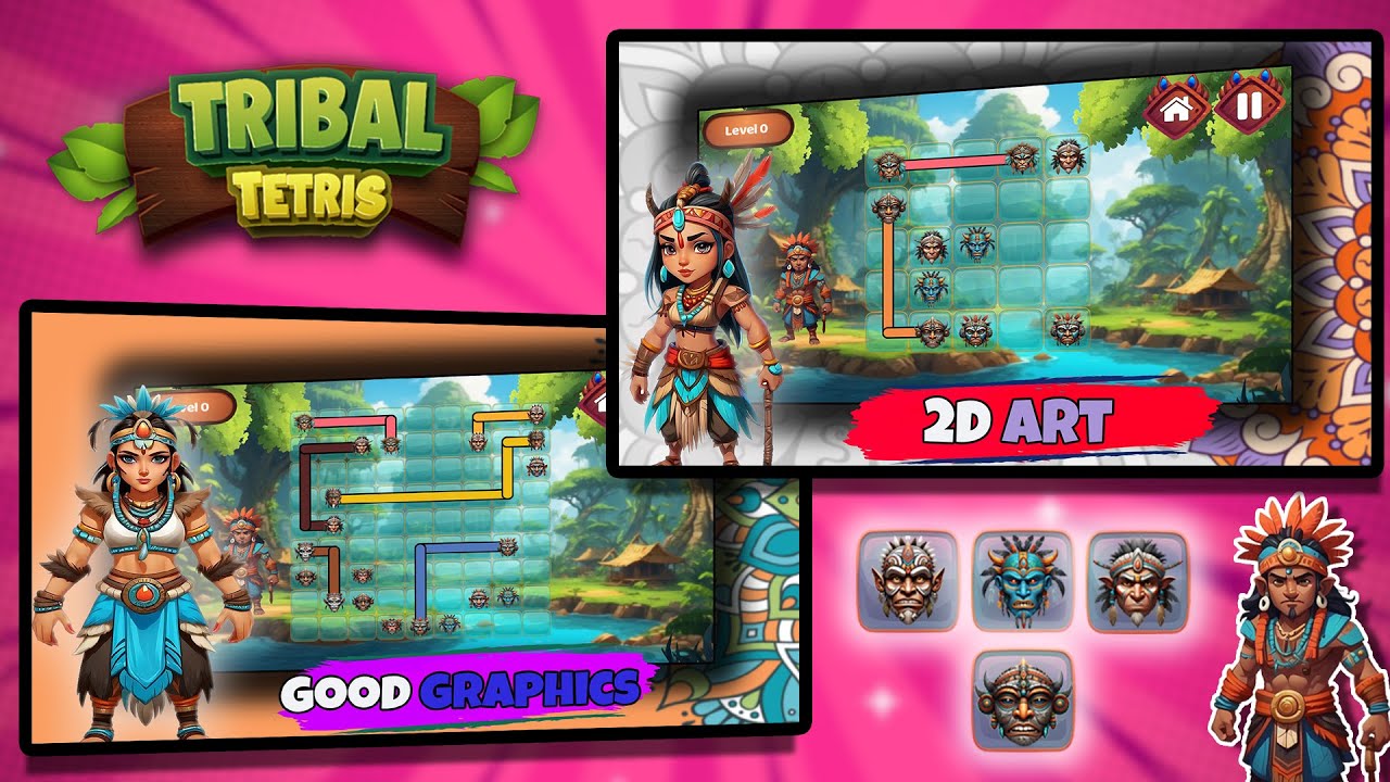 Tribal Tetris || Construct 3 Game Template || Source code