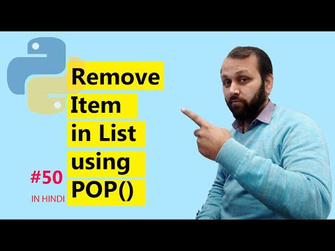 #50 Python Tutorial | Remove List Item Using POP (HINDI)