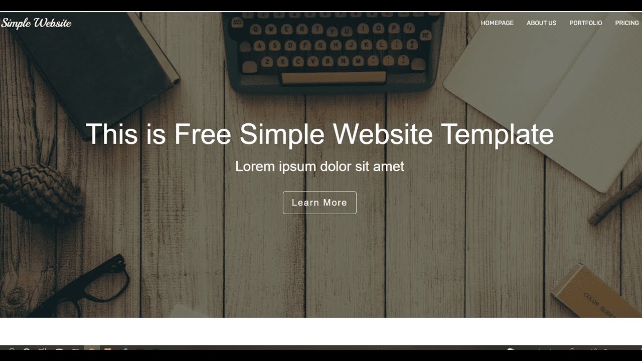 Simple Website Template In HTML, JavaScript with Source Code | Source Code & Projects