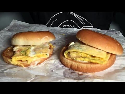 McDonald's New Breakfast 2021 Omelette Cheese Sandwich // Sausage & Omelette Cheese Sandwich
