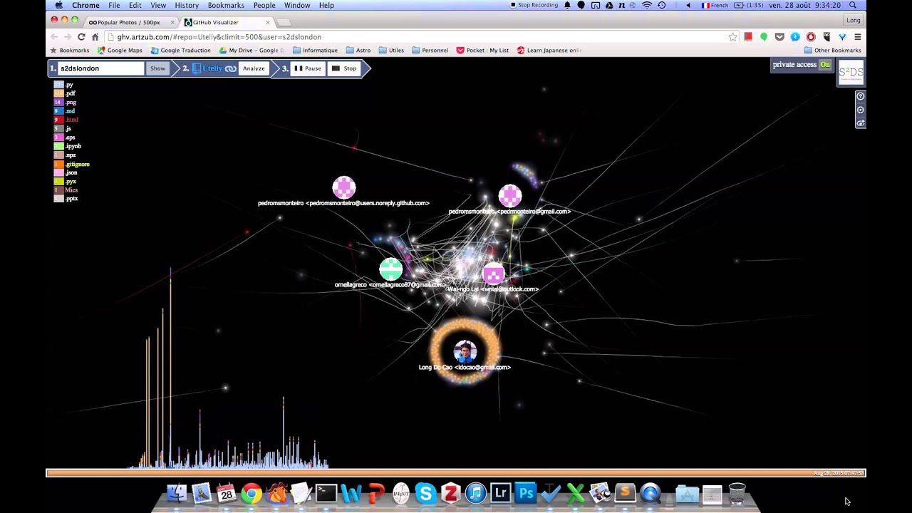 Github commit visualiser
