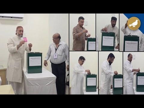 Owaisi’s and MLA’s caste vote for Hyderabad MLC elections at GHMC headquarters