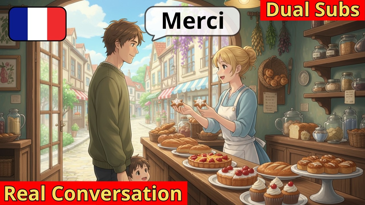 Bakery: Buying Bread #1 | 10 Short French Conversations | French for Beginners | A1-A2-B1