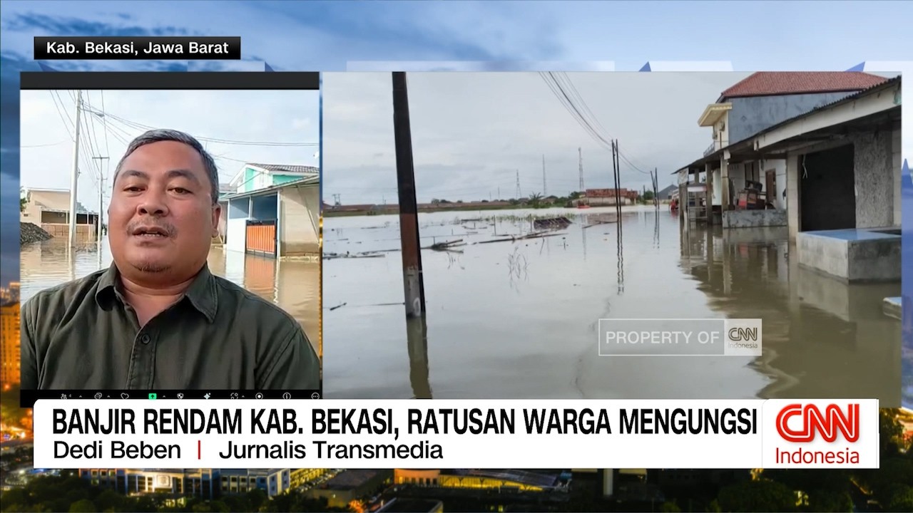 Situasi Terkini Banjir Rendam Kab  Bekasi, Ratusan Warga Mengungsi