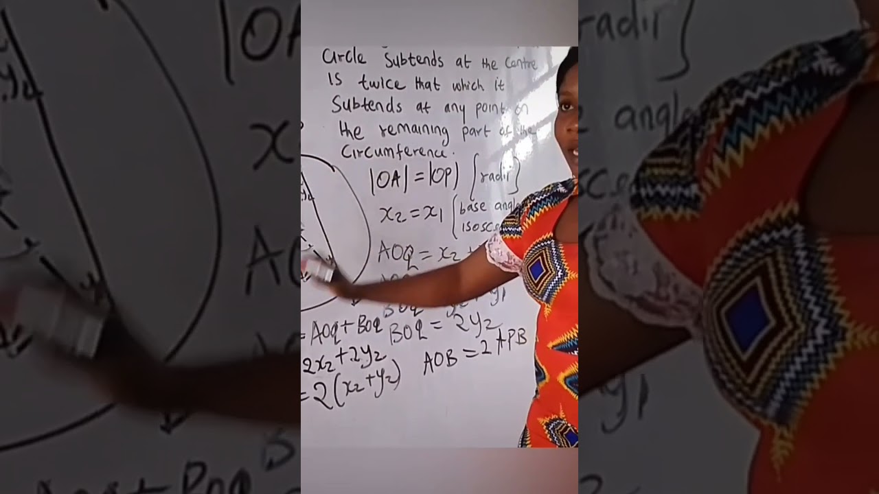 circle geometry 1, theorem 2 (angles in a circle)