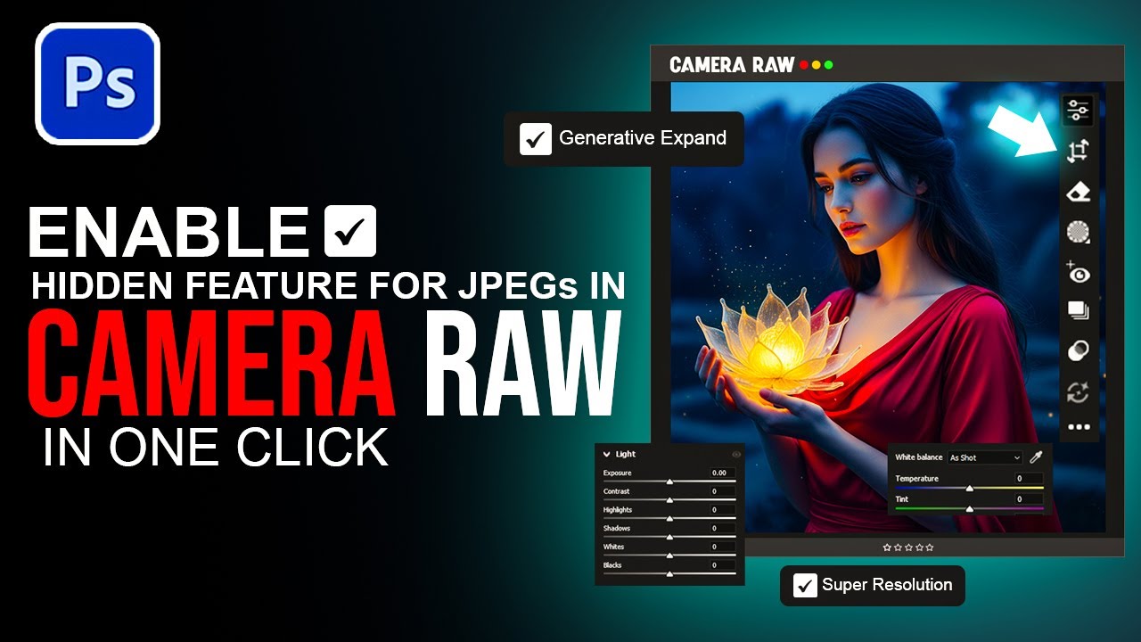 Enable Hidden Camera Raw Tools for Every JPG Photo in One Click