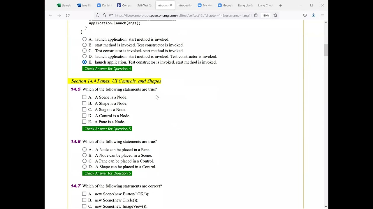 Daniel Liang Java Chapter 14 Multiple Choice Questions Part 1