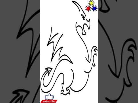 How To Draw A Fire Dragon Easy | Cute Drawings Pictures | Jolly Toy Clipart #shorts