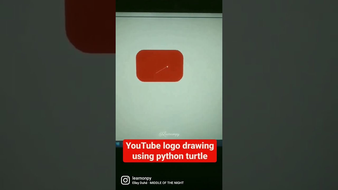 YouTube logo drawing using Python Turtle | Python Turtle Coding Video | Learnonpy | @YouTube