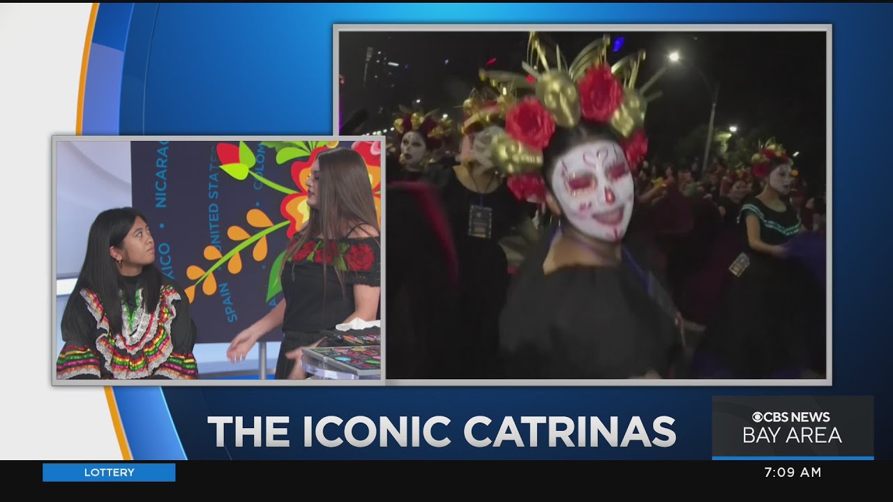 Día de los Muertos: Symbolic catrina face painting part of Día de los Muertos tradition