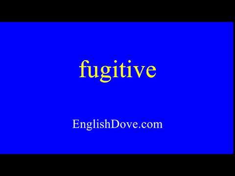 How to pronounce fugitive in American English.