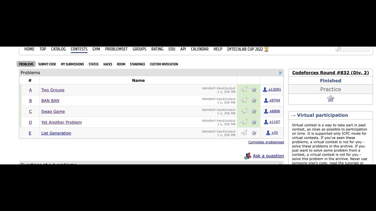 Codeforces Round #832 (Div. 2) || Codeforces problems||