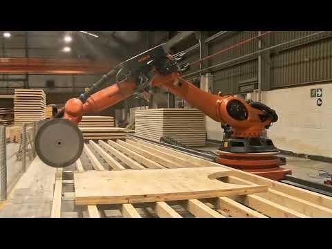 Wood cutting and milling with KUKA, HSD and Lineal track
