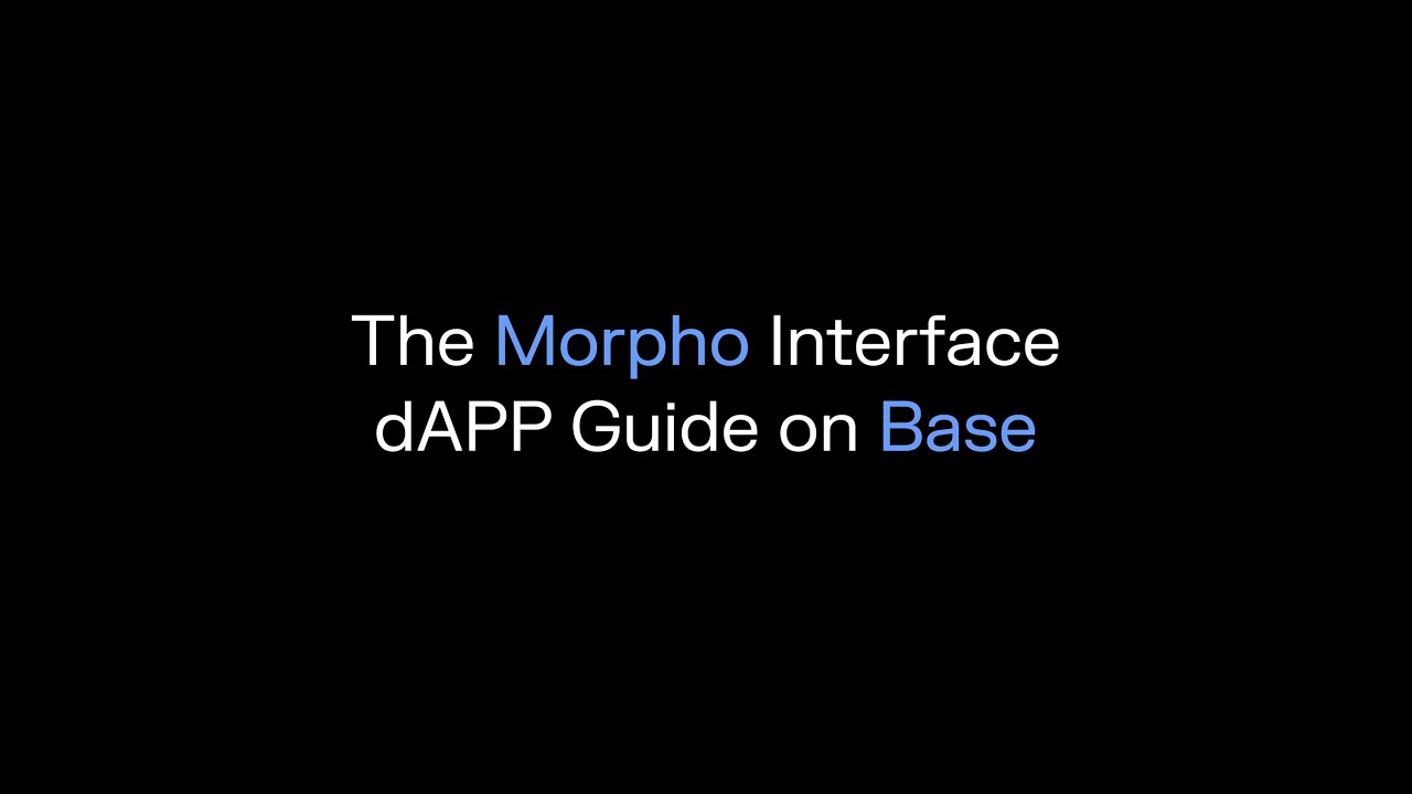 Morpho Interface Guide