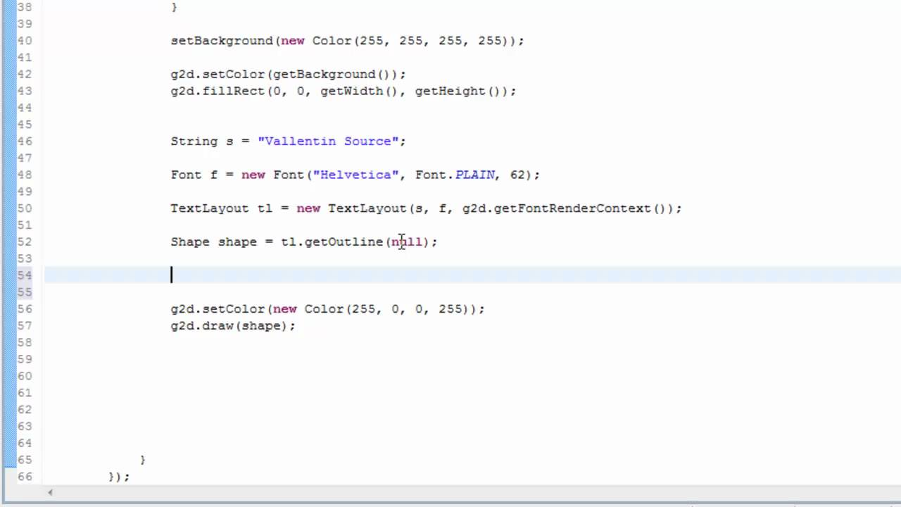 Java Tutorial - Drawing Text Outline