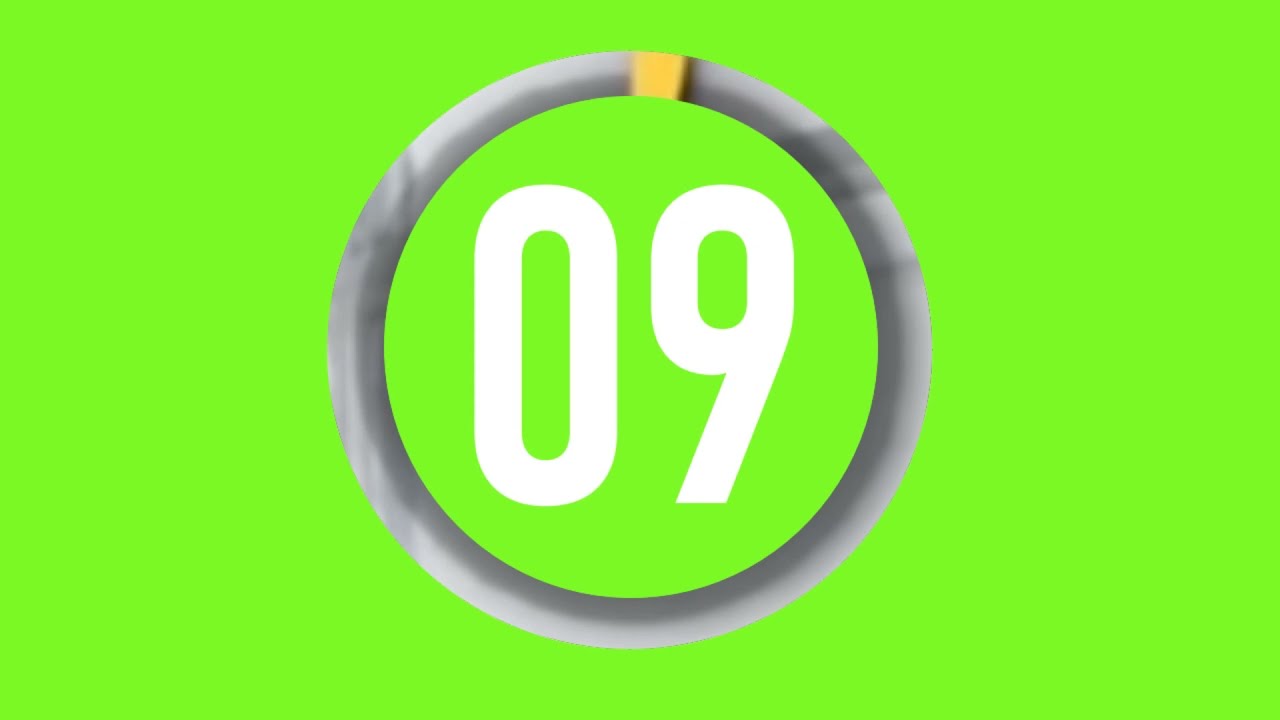 10 Seconds  countdown timer Green Screen | Free to use