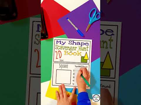 Geometry Scavenger Hunt Book -2D Shapes Activity #shorts