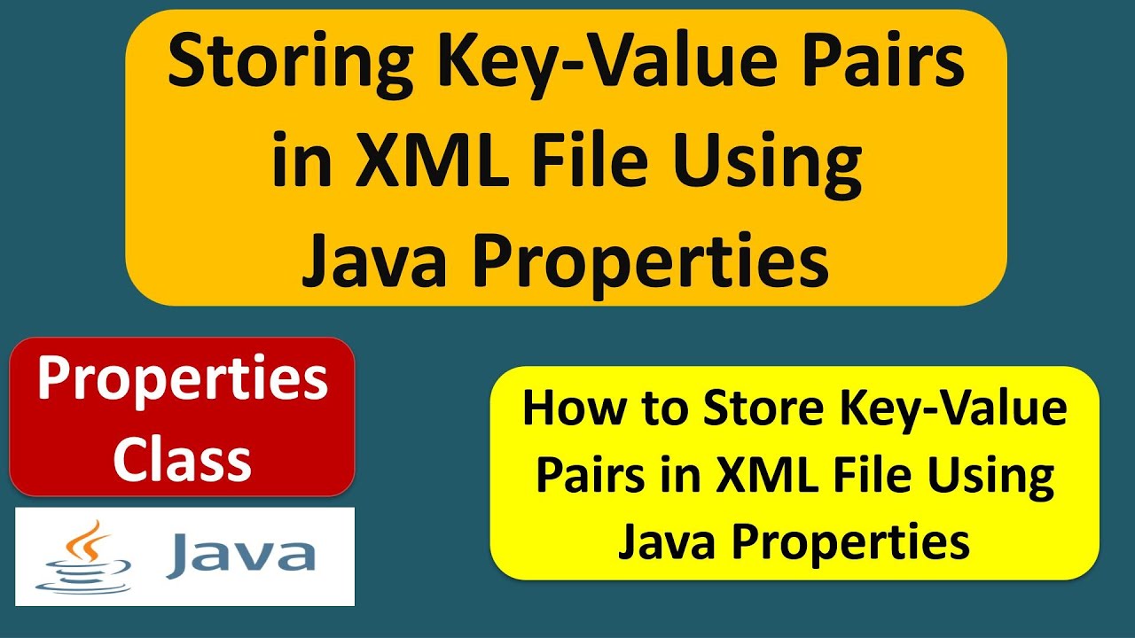 Storing Key-Value Pairs in XML File Using Java Properties | Java properties | Java Tutorial