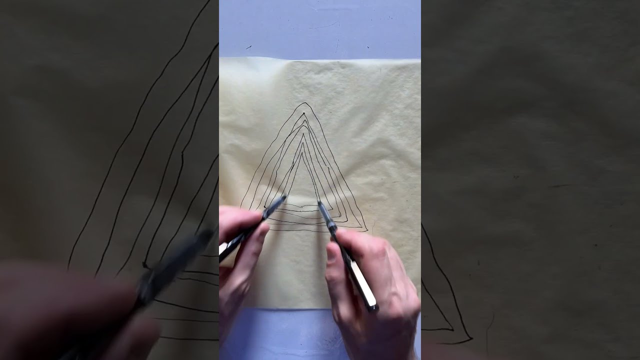 Sketching Practice - Brain Training Nested Triangles #brainexercise #art