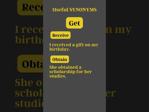 Useful Synonyms. Get = Receive, Obtain, Acquire #learnenglish #vocabulary