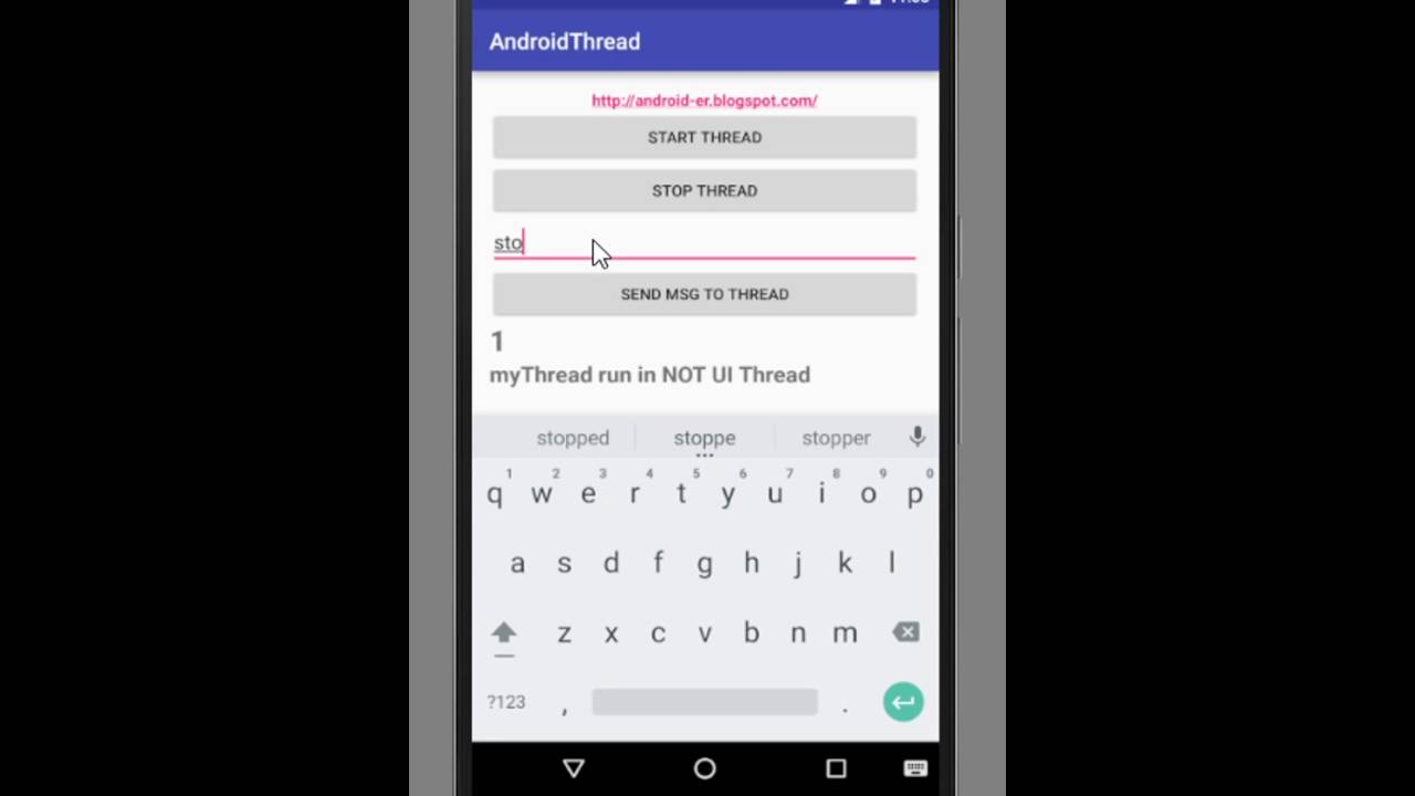 Android example of using Thread and Handler