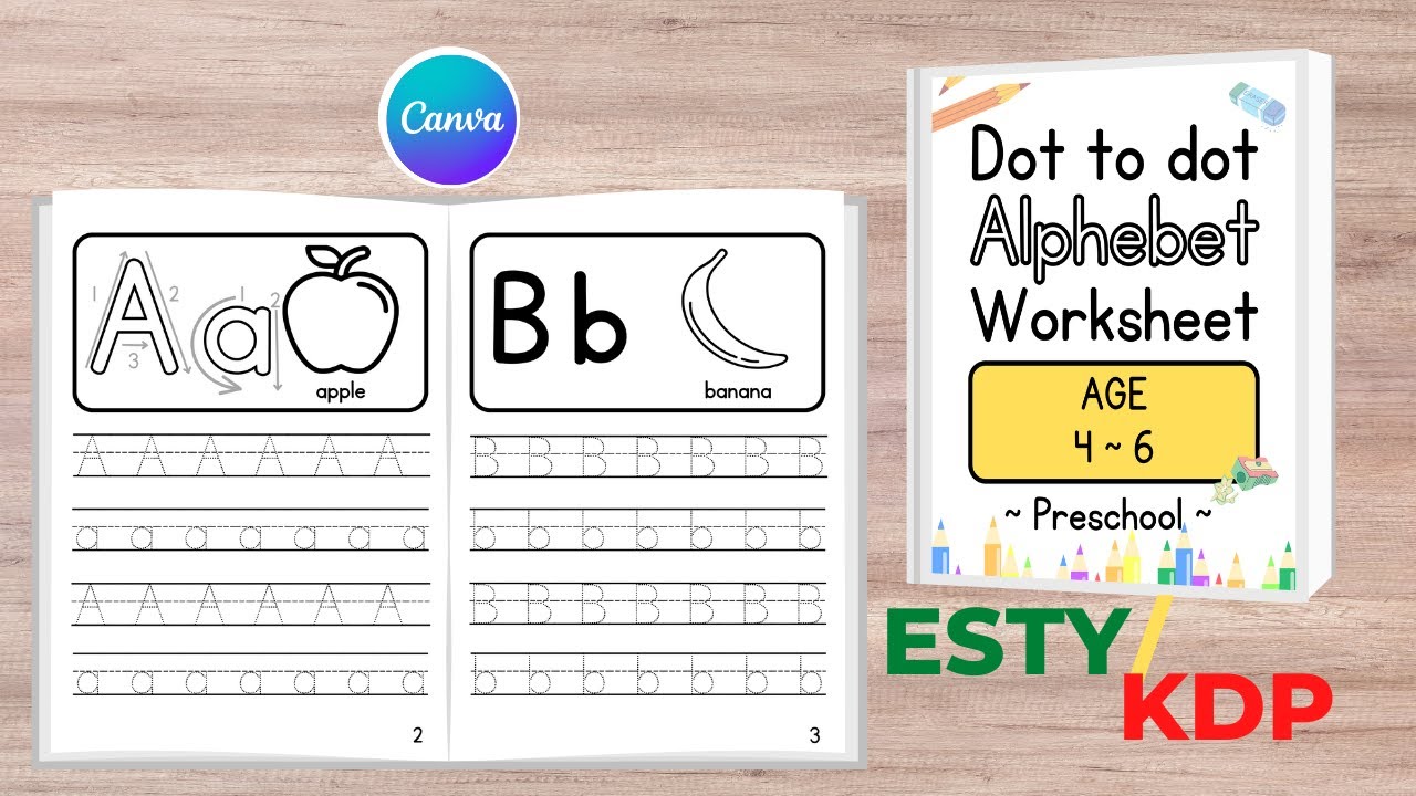 How to make Trace Letter Worksheets in Canva | Amazon KDP