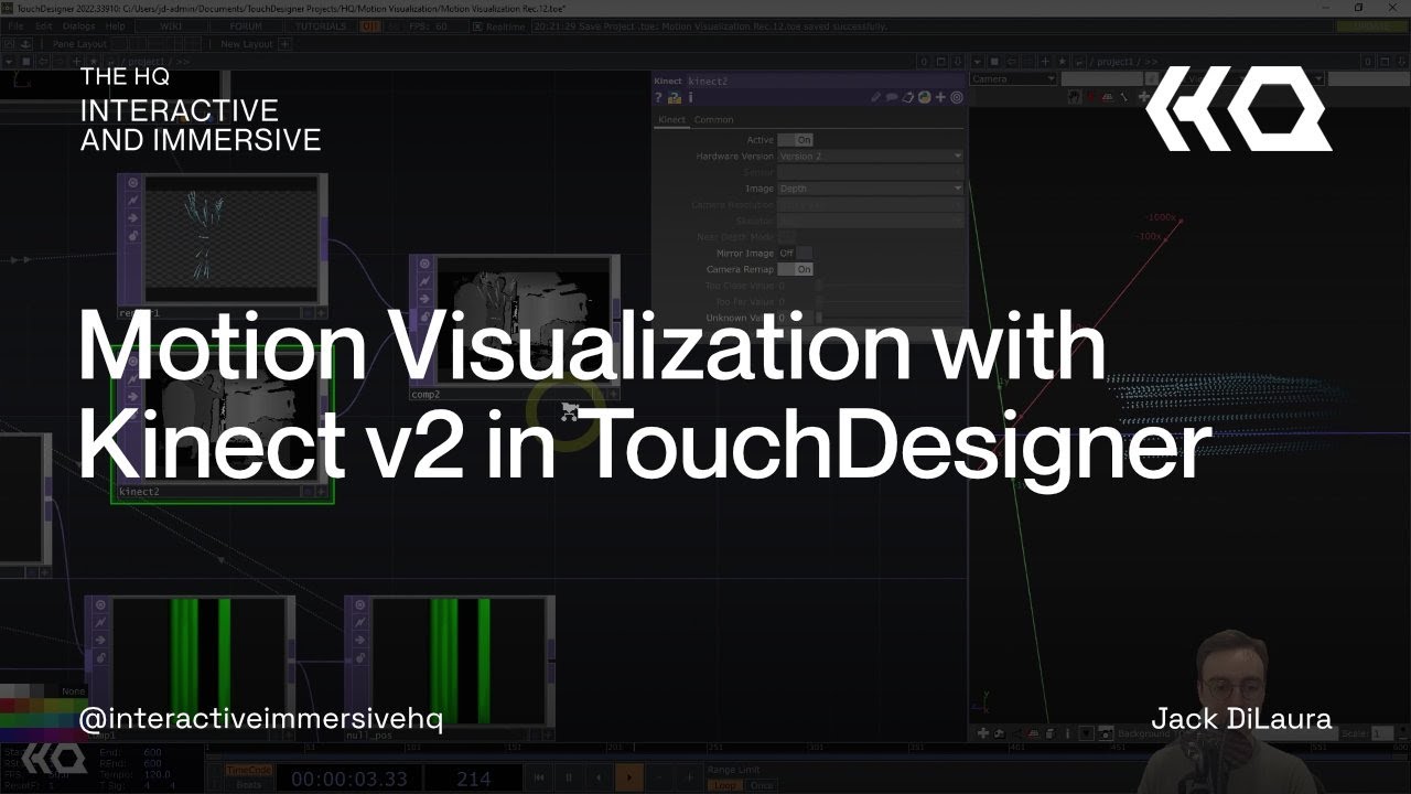 Motion Visualization with Kinect v2 in TouchDesigner - TouchDesigner Tutorial 141