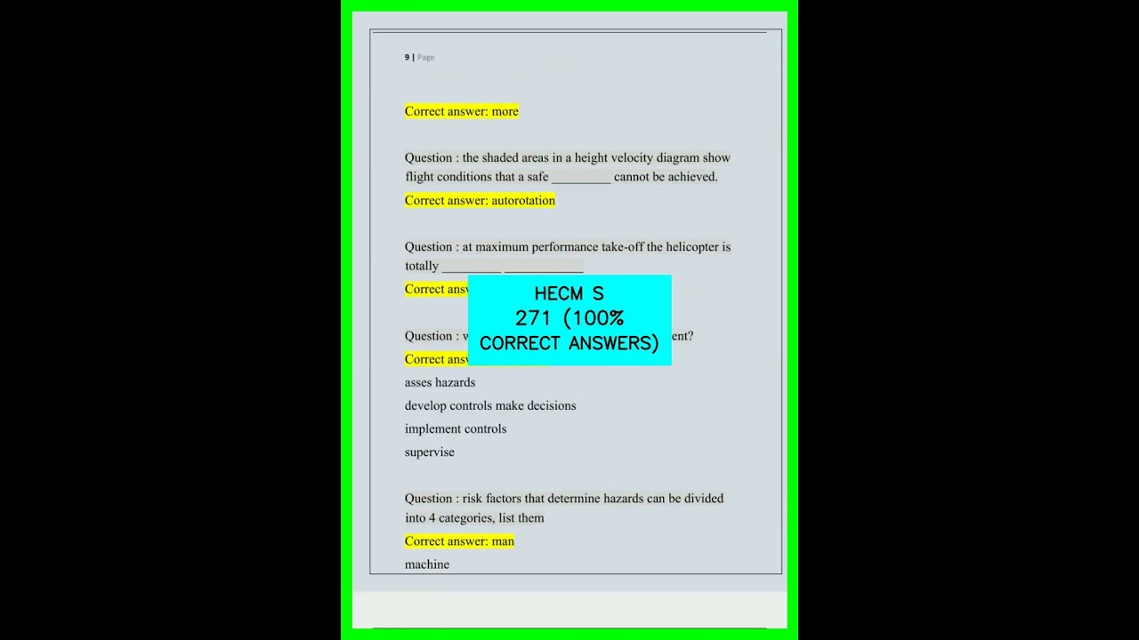 HECM S 271 100% CORRECT ANSWERS video