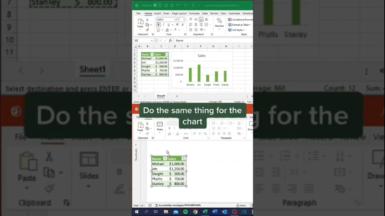 Excel Tips and Tricks - How to link Excel Data in Powerpoint
