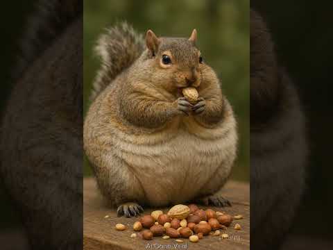 Chubby Squirrel's Feast: AI-Generated Cute Animal Moment by Sora!