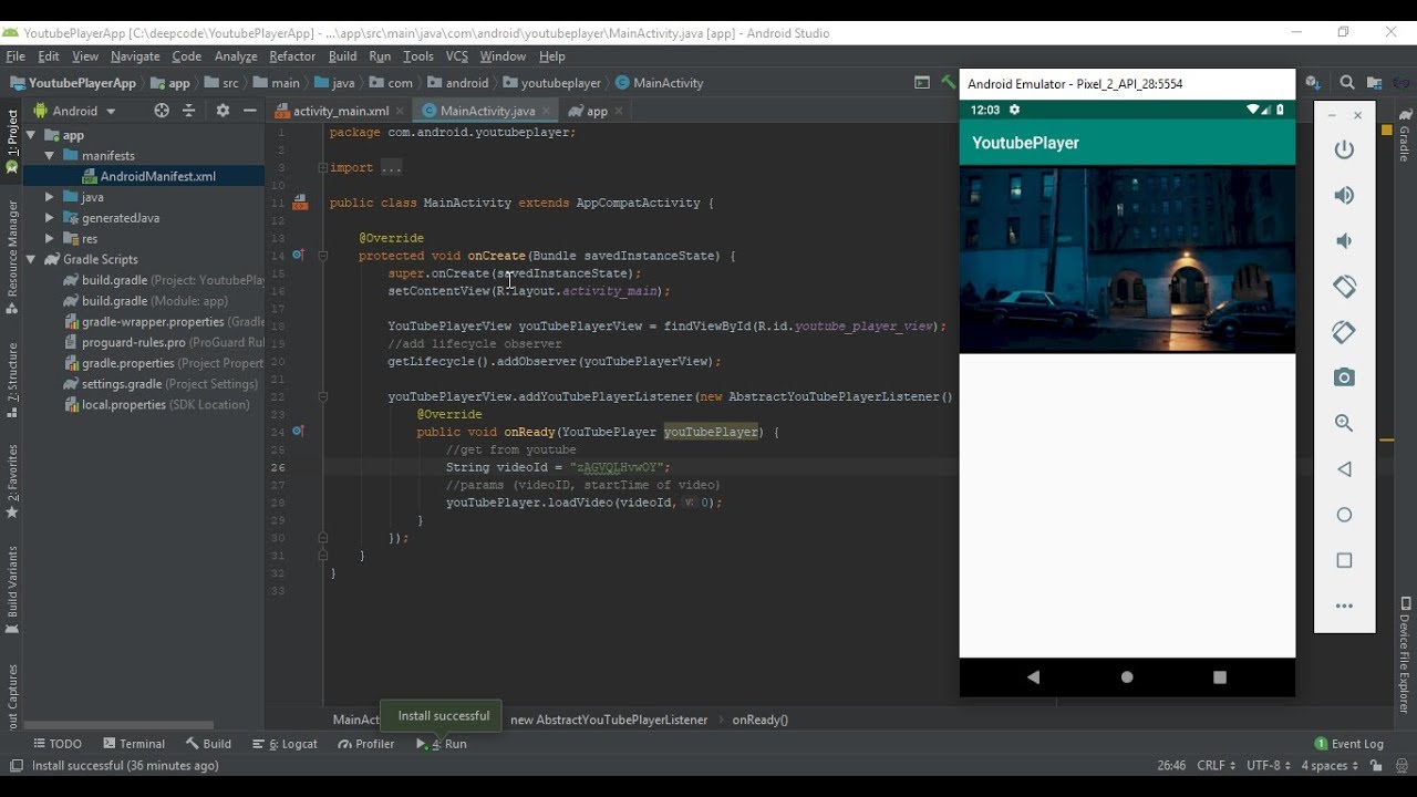 Android Studio Tutorial - Youtube Media Player