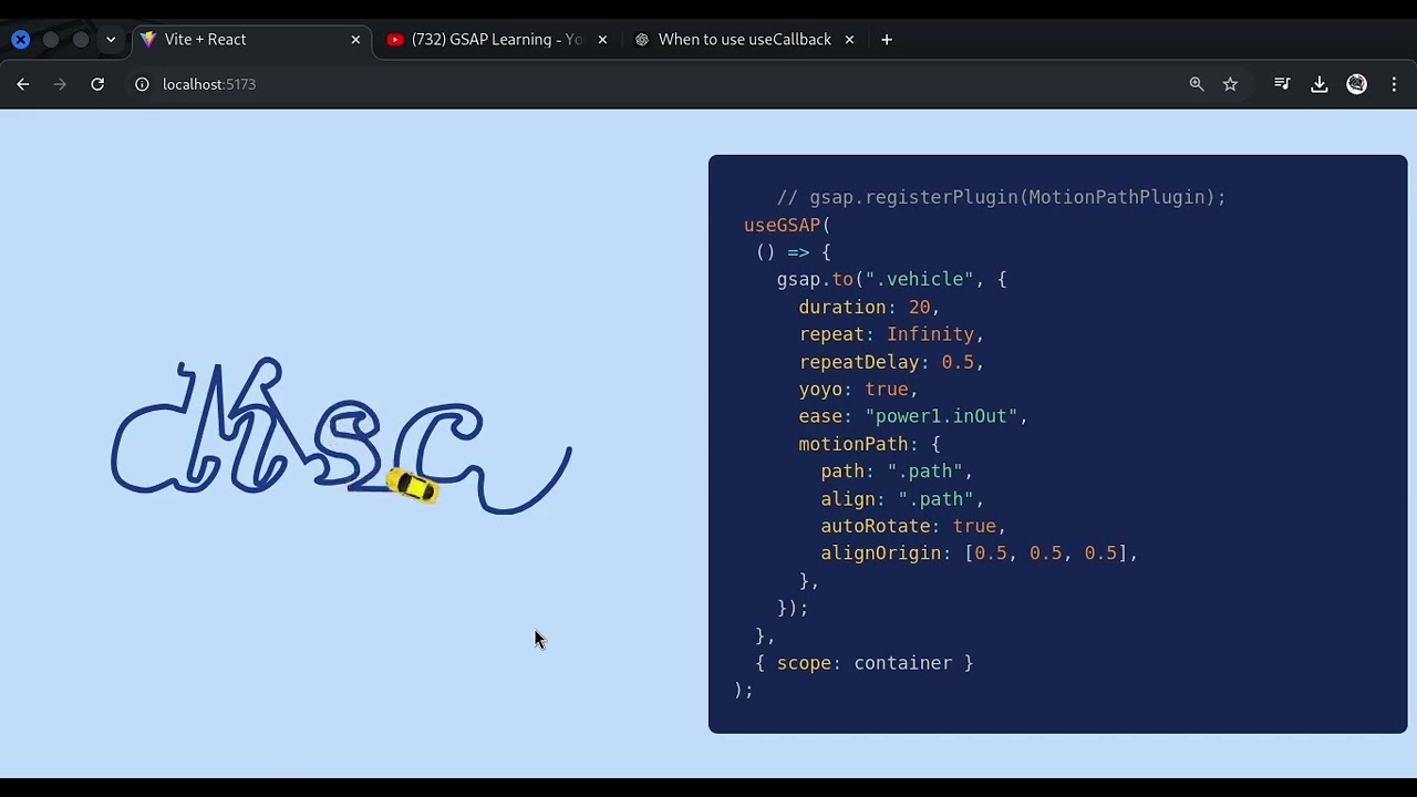 React | GSAP animation svg path tracking