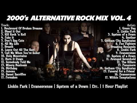 2000's Alternative Rock Mix #4 - 1 Hour Playlist - Linkin Park, Evanescence, Etc. 🔥