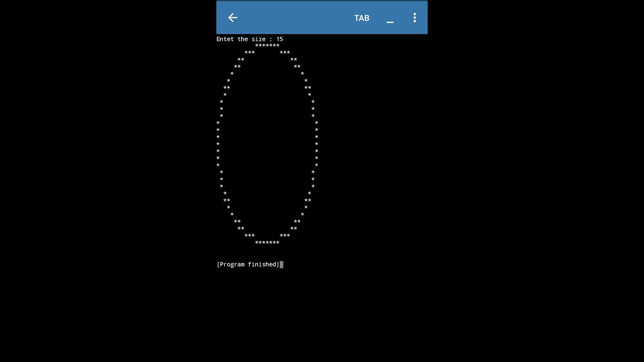 How to print a circle using formula, #circle,#shorts,#python,#shape,#pydroid,#coding,#asterisk,#star