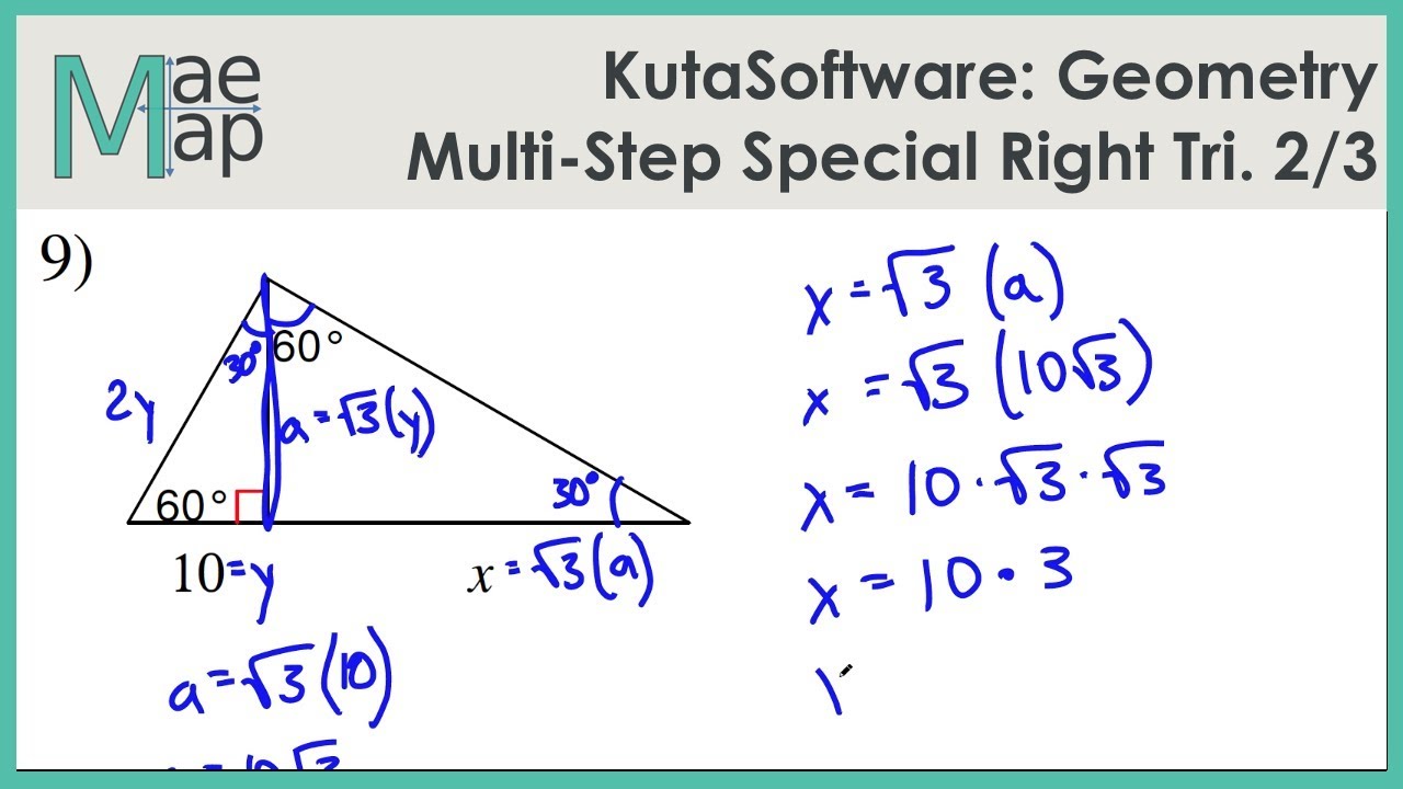 KutaSoftware: Geometry- Multi-Step Special Right Triangles Part 2