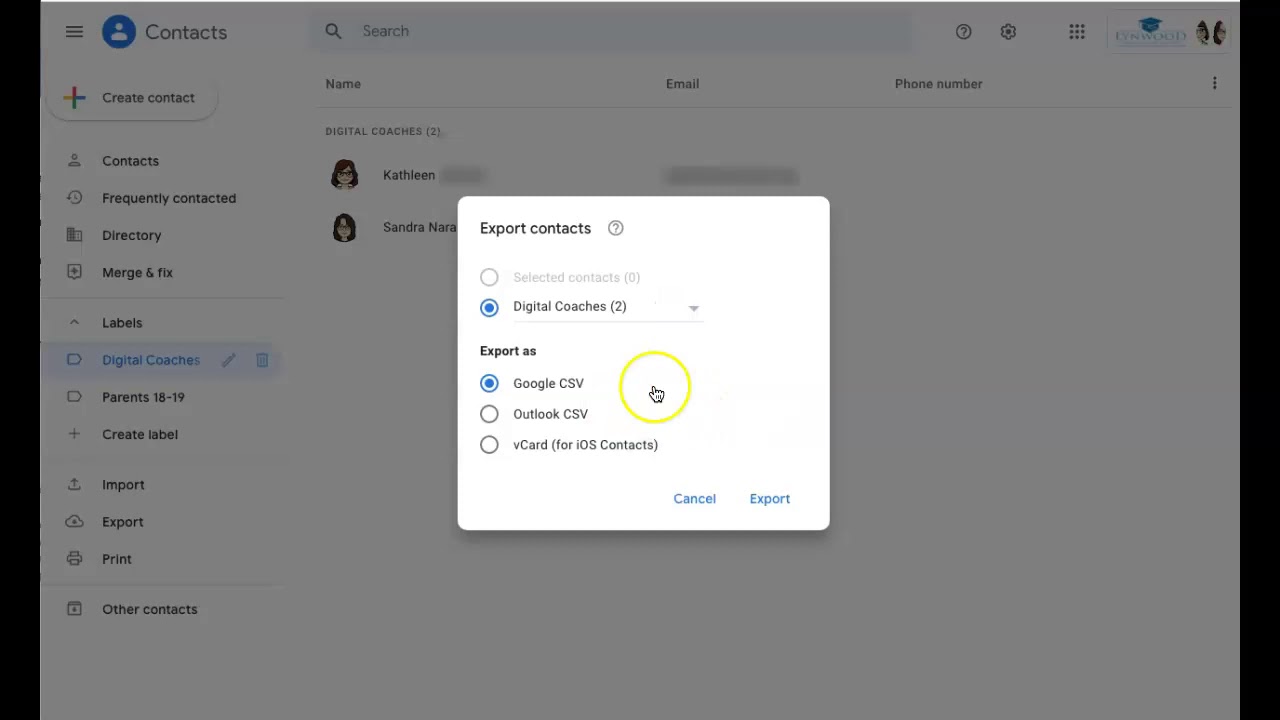 GMail: Share a Contact Label/Group