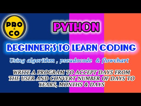 Python Program| Program to Convert Number of Days to Years, Months & Days in python