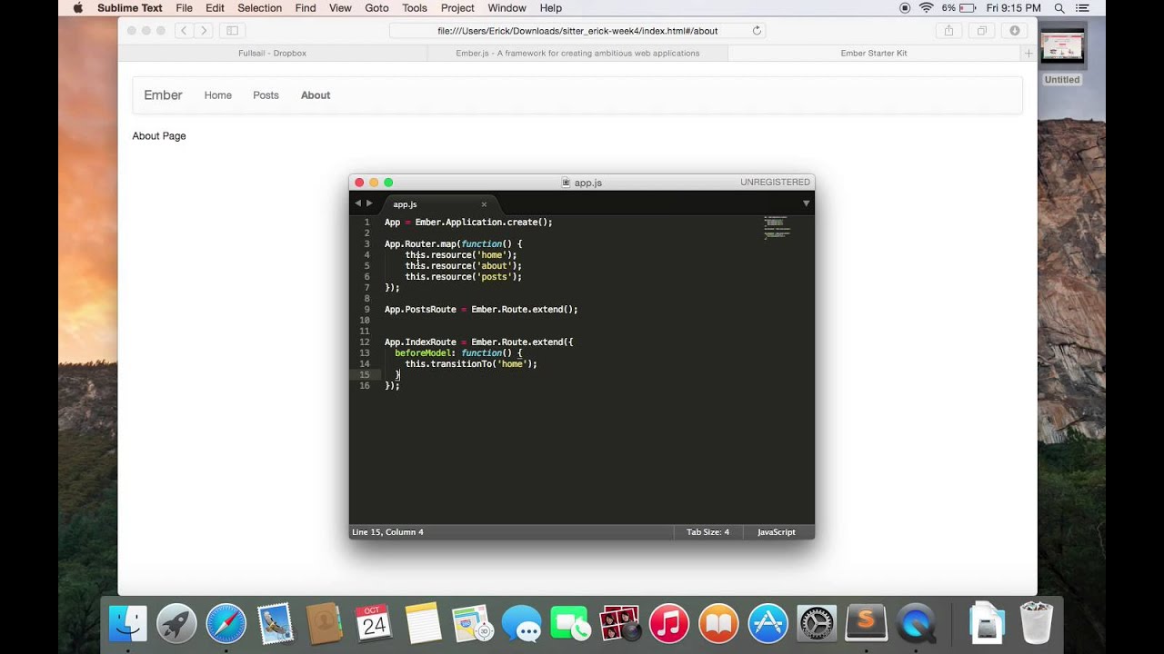 Emberjs - Routing demonstration