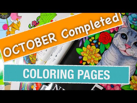 🖍Completed Adult Coloring Pages/Glitter Glue & Watercolor,Washi, Pearl Drops October 2021