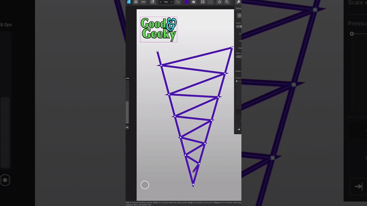 Affinity Designer iPad Tutorial snapping nodes